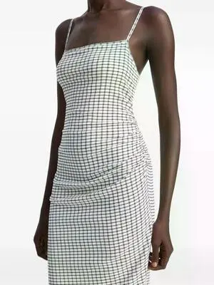 Vince Checked Side-ruched Dress