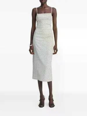 Vince Checked Side-ruched Dress