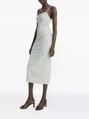 Vince Checked Side-ruched Dress