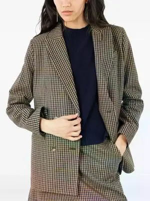 A.p.c. Gingham-check Double-breasted Coat