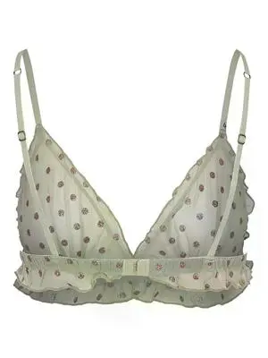 Love Stories Glitter-dot Ruffled Bra