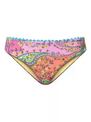 TWINSET Paisley-print Scalloped Bikini Bottom - Pink