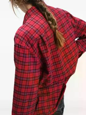 SUNFLOWER Check-pattern Polo Collar Shirt
