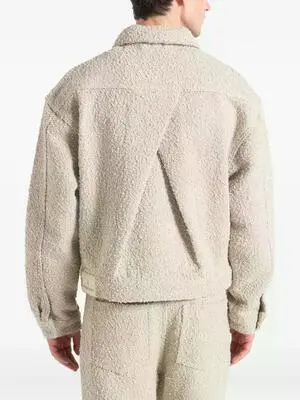 Manière De Voir Bouclé Cropped Jacket With Back Pleat - Neutrals