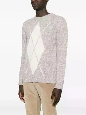 Eleventy Argyle Crew-neck Sweater