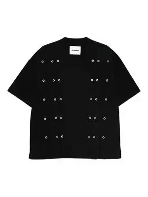 JIL SANDER Eyelet-detail T-shirt - Black
