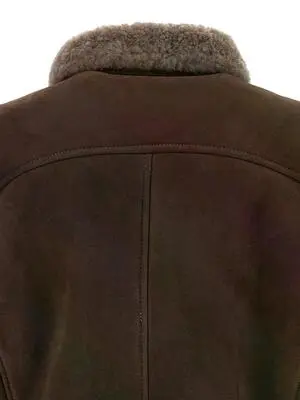 BARBA NAPOLI Shearling-collar Double-breasted Jacket