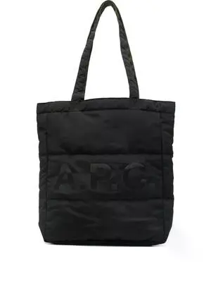 A.p.c. Logo-print Quilted Tote Bag - Black