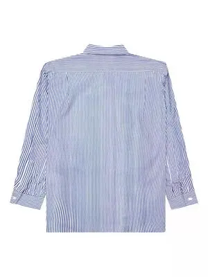 Play Comme Des Garcon Striped Embroidered-detail Shirt