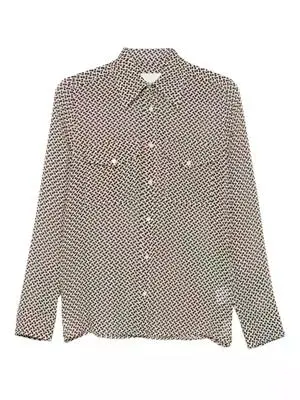 XACUS Geometric-print Flap-pocket Shirt