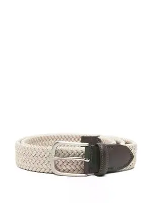 ERALDO Braided Leather Detail Belt - Neutrals