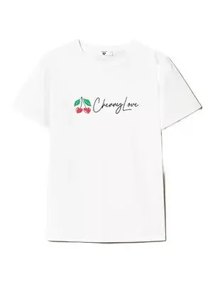 TWINSET Cherry-print Short-sleeve T-shirt - White