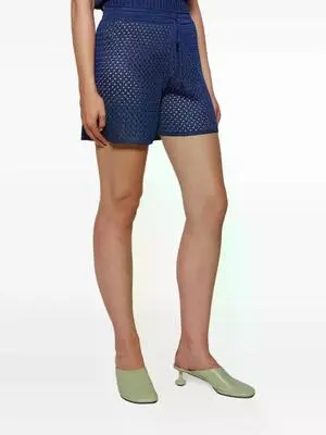 Calle Del Mar Open-knit Shorts - Blue