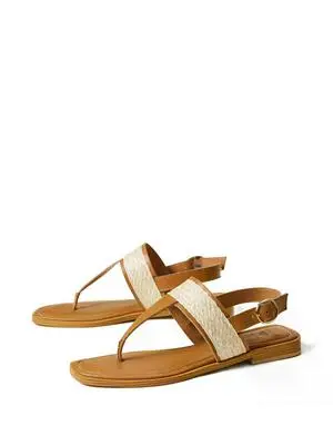 TWINSET Woven-panel Leather Sandals