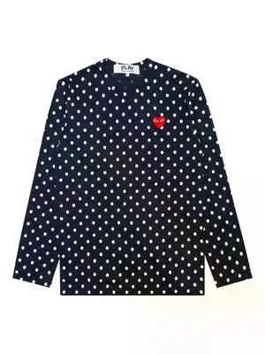 Play Comme Des Garcon Polka-dot Long-sleeve T-shirt - Blue