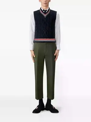 Thom Browne Aran Knit Cable-stitch Wool Vest