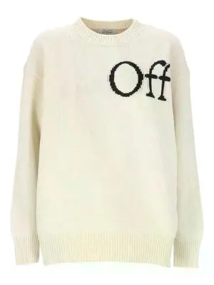 Off-White Logo-intarsia Wool Sweater - White