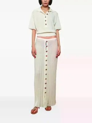 Christopher Esber Pleated Buttoned Maxi Skirt