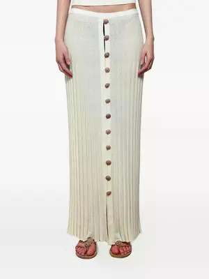 Christopher Esber Pleated Buttoned Maxi Skirt