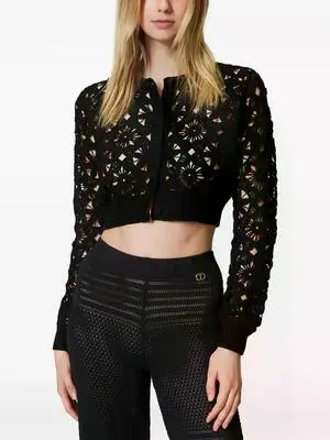 TWINSET Floral Crochet Cardigan