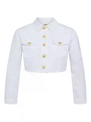 Women's Cropped White Denim Jackets