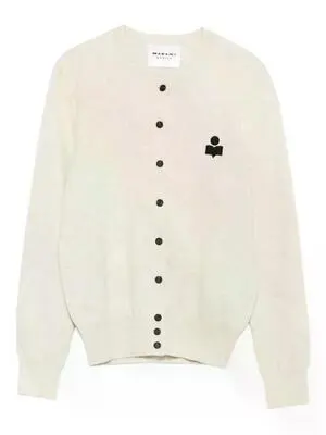 MARANT ETOILE Embroidered-logo Cardigan - Neutrals