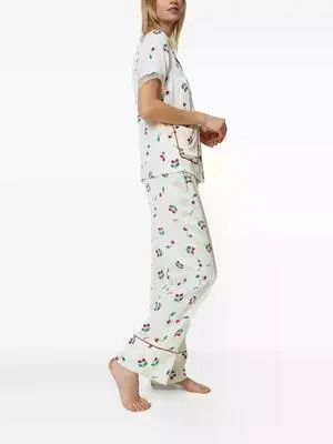 TWINSET Cherry-pattern Satin Pajama Bottoms