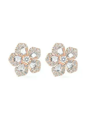 DAVID MORRIS 18k Rose Gold Diamond Earrings - Pink