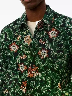 LES DEUX Jaiden Floral-jacquard Shirt Jacket