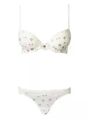 TWINSET Cherry-print Lingerie Set - White