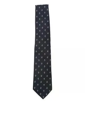 Emporio Armani Diamond-pattern Neck Tie - Blue