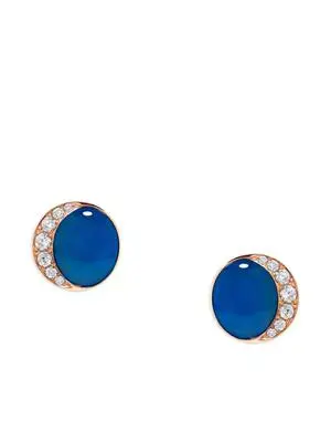 DAVID MORRIS 18k Rose Gold Diamond Earrings - Pink