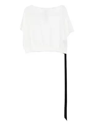 Rick Owens Boat-neck Cotton Top - White