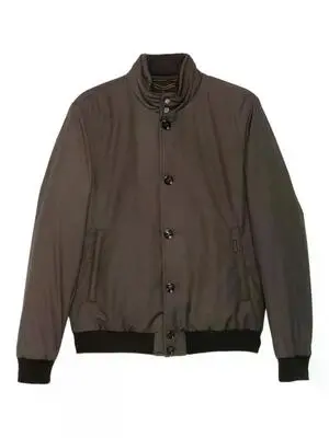 MOORER Button-fastening Ribbed-cuff Bomber Jacket