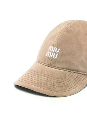 Miu Miu Logo Baseball Cap - Neutrals