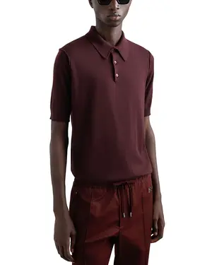 DOLCE & GABBANA Short Sleeve Cashmere Polo Shirt
