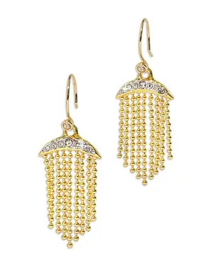 Alexis Bittar Solanales Crystal And Fringe Drop Earrings - Gold