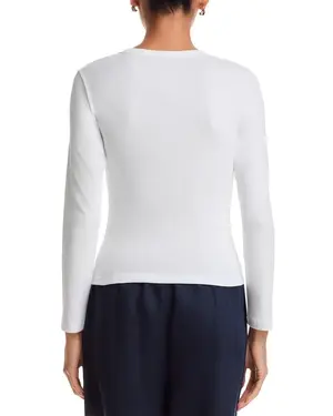 LESET Nando Slim Fit Long Sleeve Top - White