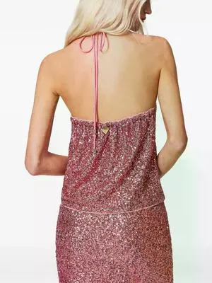 TWINSET Sequined Halter Top