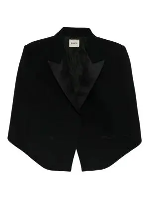Khaite Satin-lapel Cropped Jacket