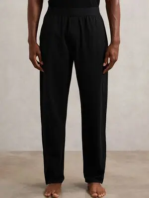 REISS Hugo Cotton Jersey Logo-waistband Joggers With Stretch - Black