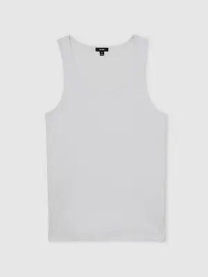 REISS Jaden Stretch-cotton Ribbed Vest - White