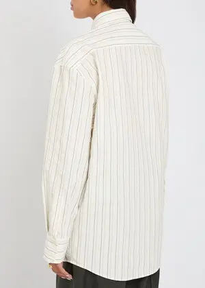 Saint Laurent Logo Stripe-embroidered Cotton Shirt
