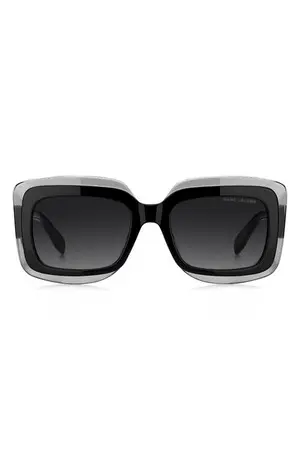 Marc Jacobs 54mm Rectangular Sunglasses Black Grey/dark Grey Sf