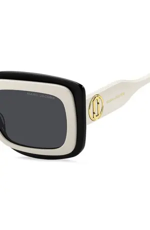 Marc Jacobs 54mm Rectangular Sunglasses - White Black/grey