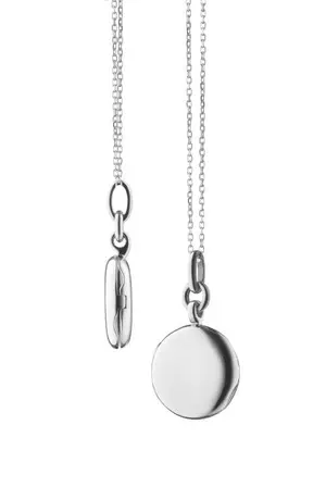 Monica Rich Kosann Nan Slim Round Locket Necklace - Sterling Silver