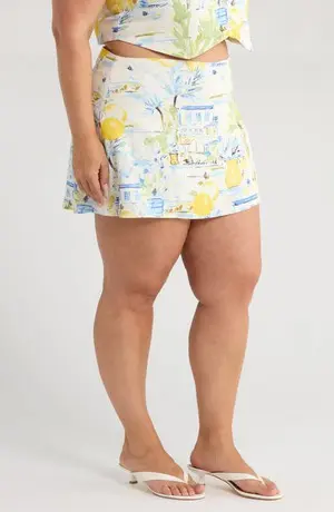 SUGARLIPS Landscape Print Mini Skirt