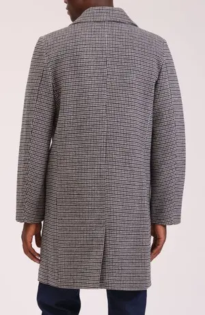 Bagatelle Houndstooth Topcoat - Grey-navy Houndstooth