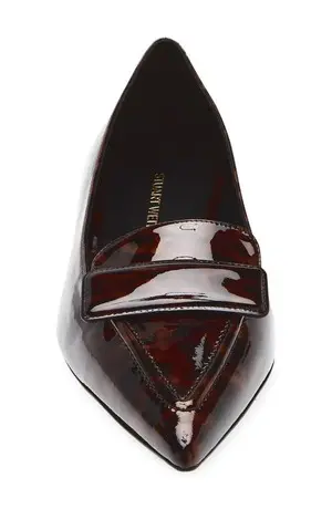 STUART WEITZMAN Sovinnie Patent Loafer Flat - Dark Brown