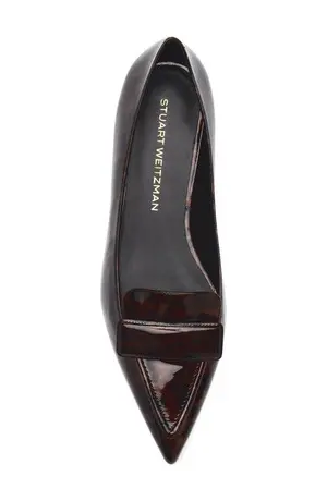 STUART WEITZMAN Sovinnie Patent Loafer Flat - Dark Brown